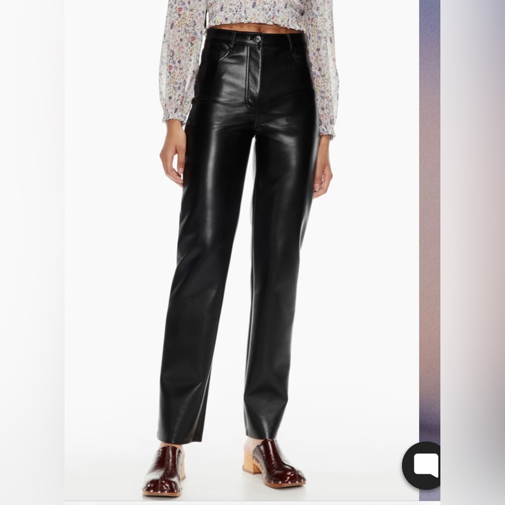 Aritzia Melina Vegan Leather Pants - Gem